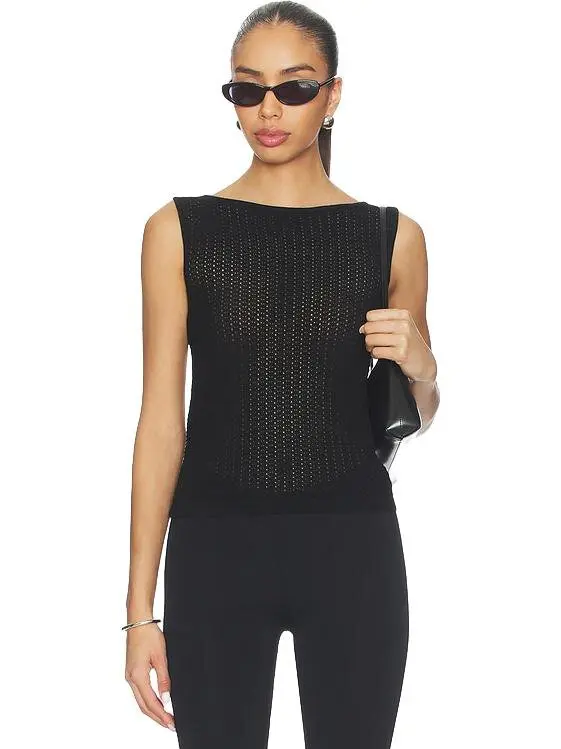 Joe's Jeans The Crochet Boatneck Tank Top - Black