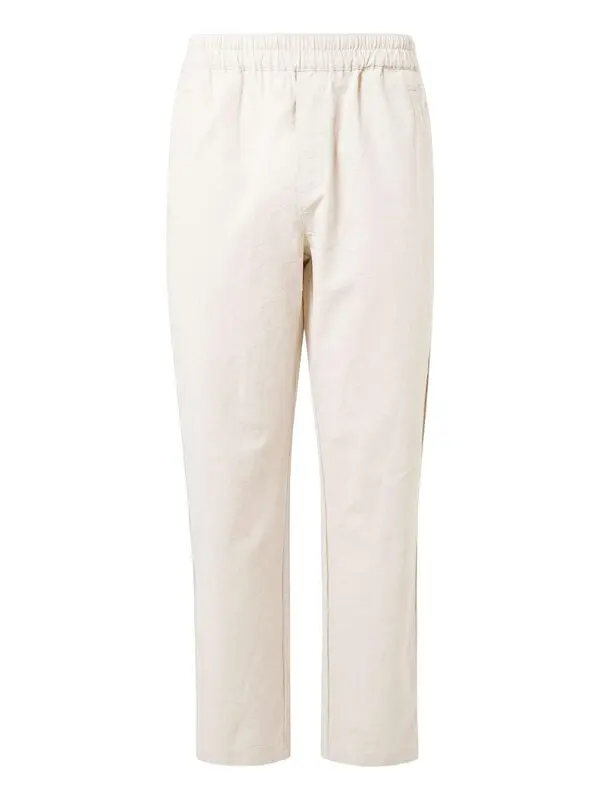 Folk Cotton And Linen-blend Suit Trousers - Ecru