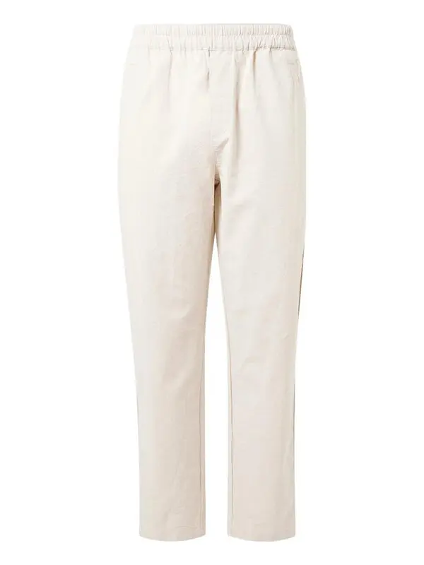 Folk Cotton And Linen-blend Suit Trousers - Neutrals