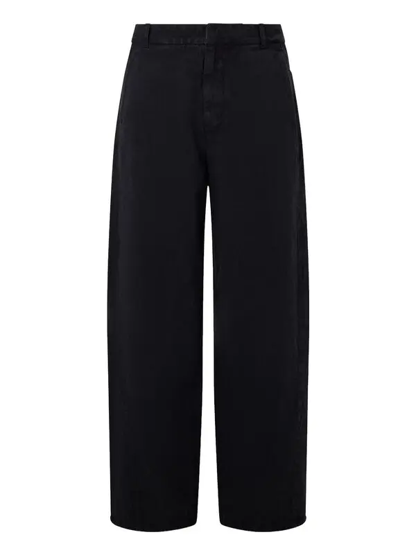 AMOMENTO Cotton Wide-leg Jeans - Black