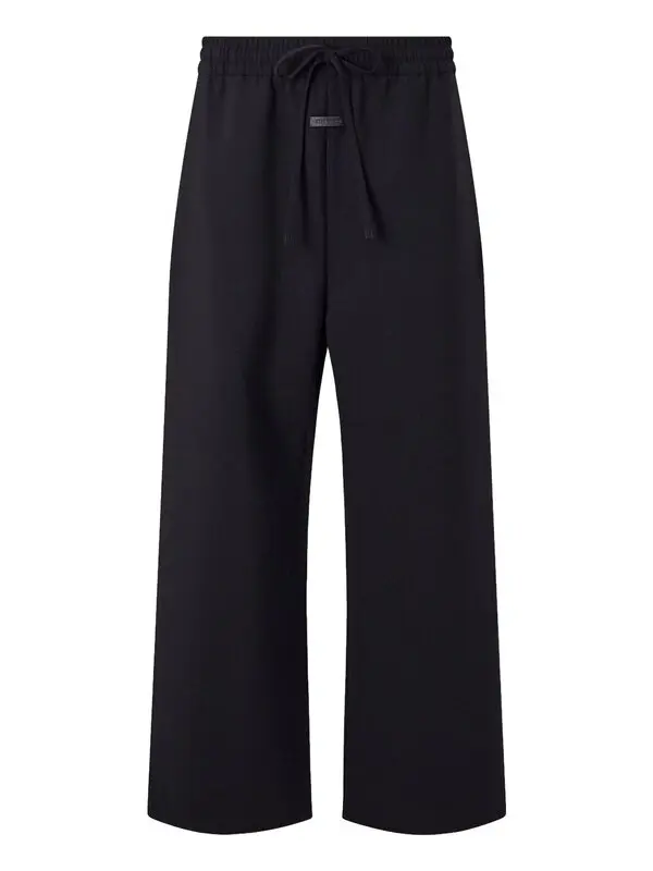 Fear Of God Drawstring Wide-leg Wool-blend Trousers - Black