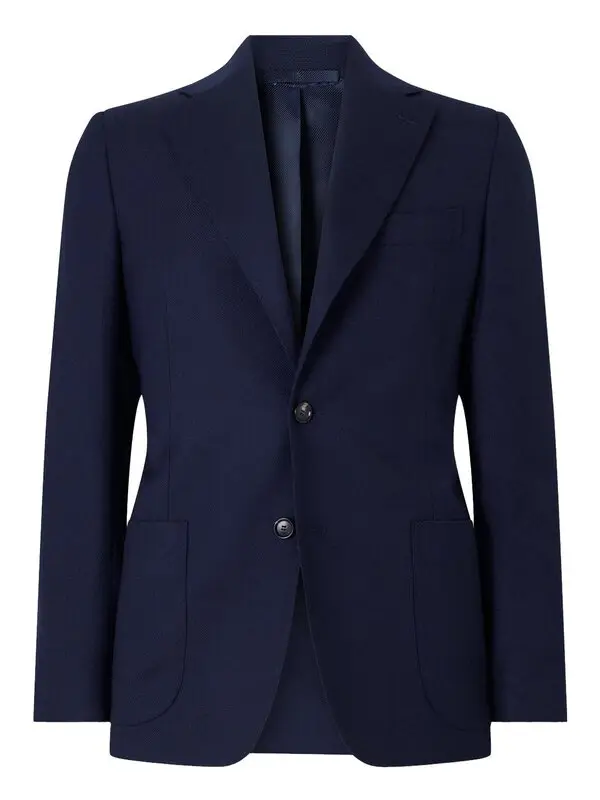 DE PETRILLO Wool-hopsack Blazer - Blue