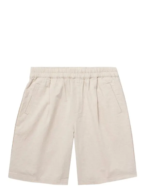 Folk Assembly Linen And Cotton-blend Shorts - Neutrals