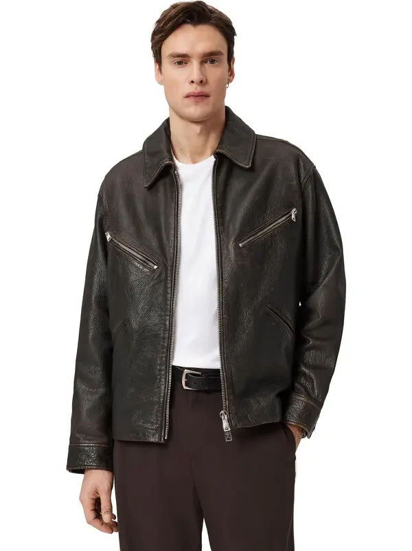 ALLSAINTS Starday Leather Jacket - Vintage Black