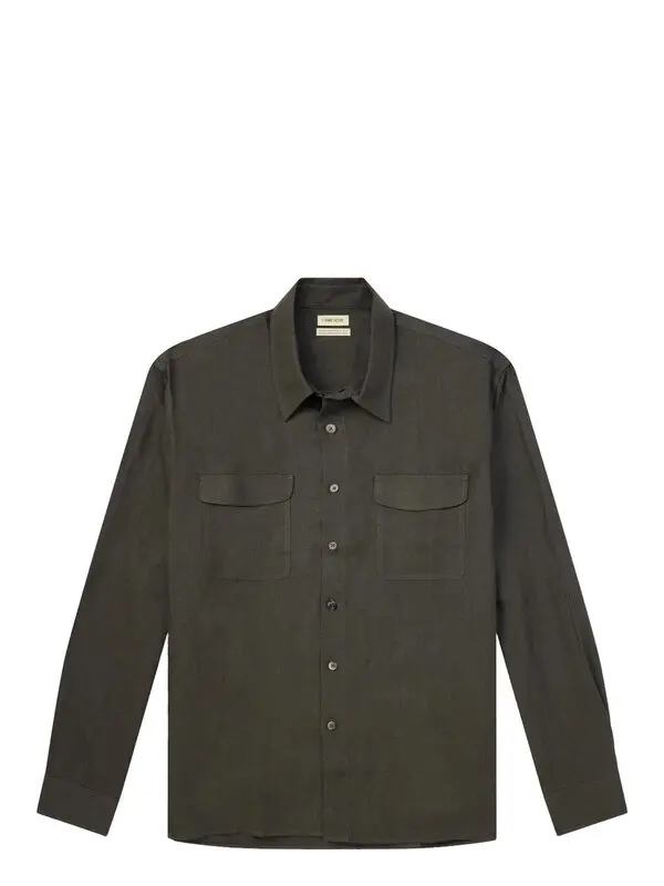 De Bonne Facture Linen Overshirt - Green