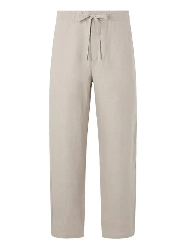 De Bonne Facture Lounge Straight-leg Linen Trousers - Neutrals