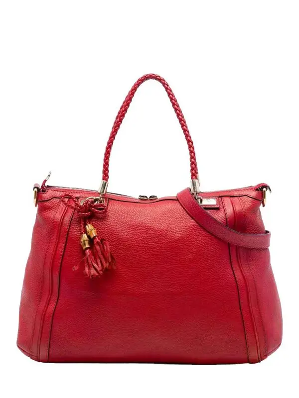 Gucci Calfskin Bella Satchel - Red