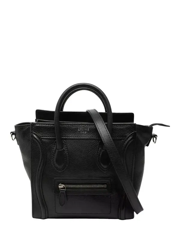 Celine Nano Leather Luggage Tote - Black