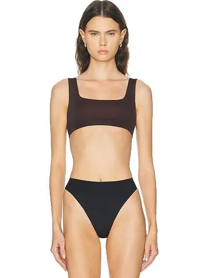 LEFT ON FRIDAY Streamline Bikini Top - Cold Brew