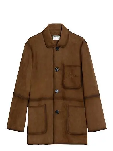 Zadig&Voltaire Patch-pocket Suede Jacket - Cognac