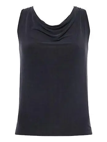 PEACHY DEN Kylie Cowl-neck Top - Graphite