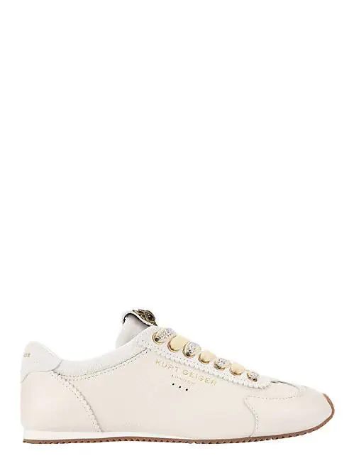 Kurt Geiger Islington Suede Trainers - Bone/comb