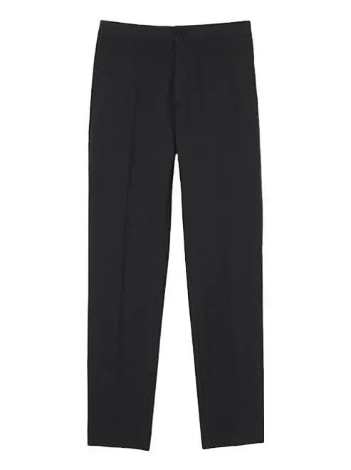 Sandro High-rise Stretch-jersey Trousers - Black