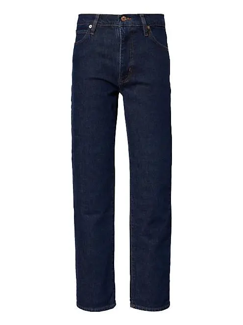 FRAME The Borrowed Straight-leg Mid-rise Stretch-cotton Jeans - Taboo
