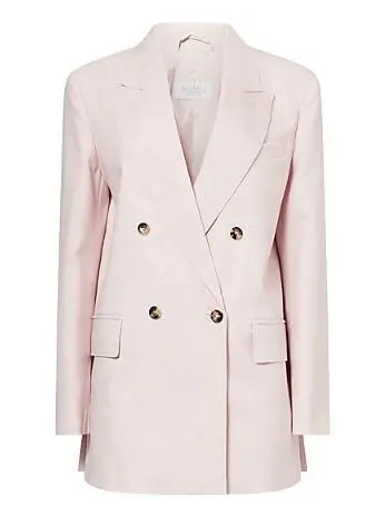 Max Mara Double-breasted Wool-silk Blend Blazer - Beige Pink