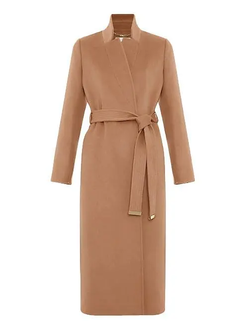 PHASE EIGHT Tie-belt Wool-blend Coat - Camel
