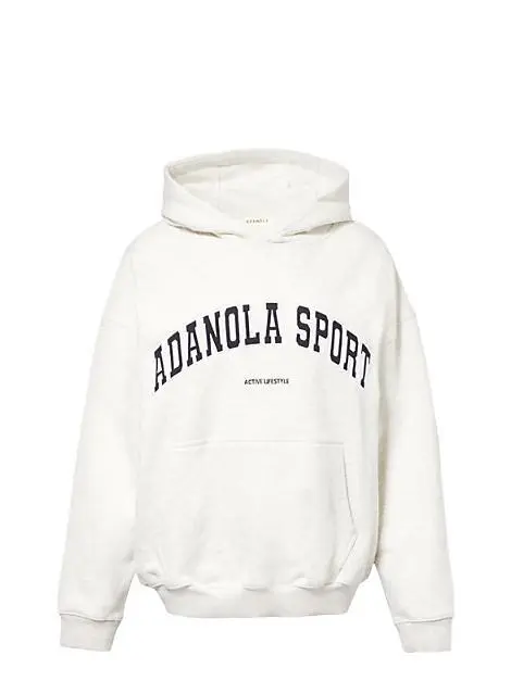 ADANOLA Logo-embroidered Oversized Hoodie - Light Grey Melange