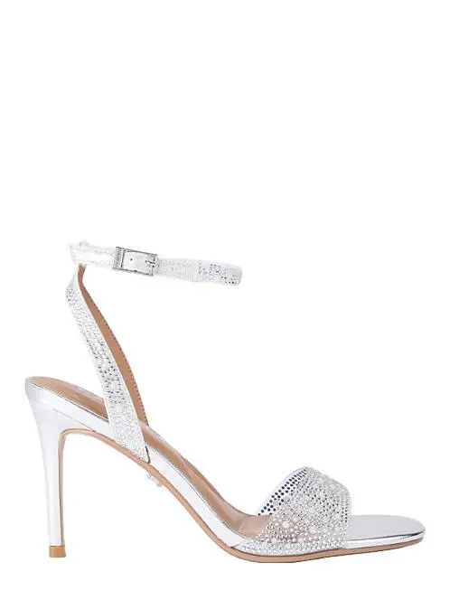Carvela Positano Vinyl Heeled Sandals - Silver