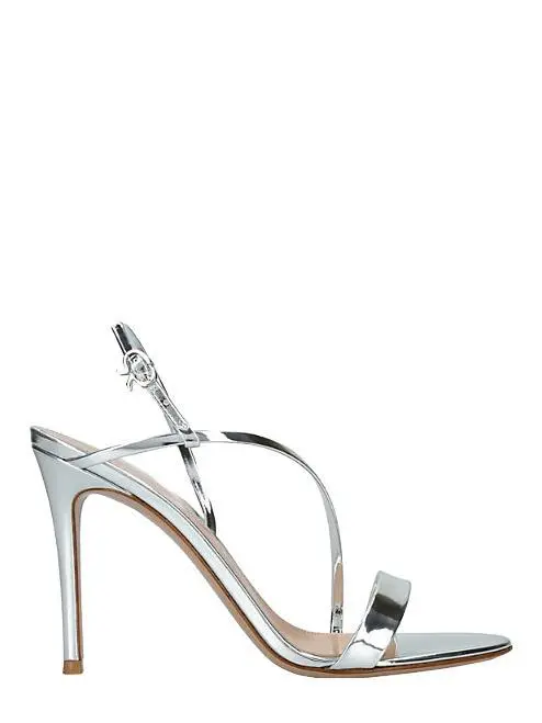 GIANVITO ROSSI Manhattan Leather Heeled Sandals - Silver