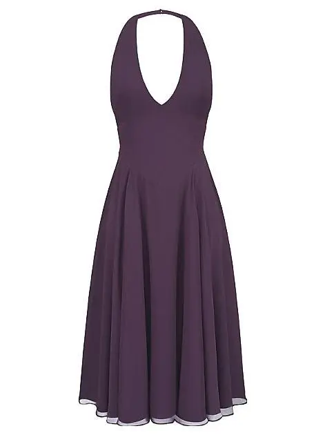 House Of Cb Floral-pattern Woven Midi Dress - Grape