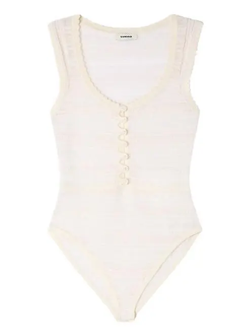 Sandro Sleeveless Knitted Bodysuit - Ecru