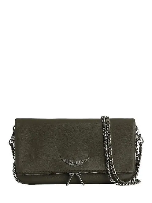 Zadig&Voltaire Grained Leather Clutch With Chain Strap - Record