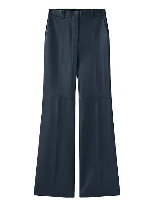 JOSEPH Tafira Flared Leather Trousers - Indigo