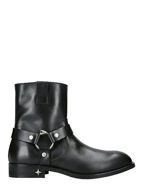 DUKE + DEXTER Harley Leather Biker Boots - Black