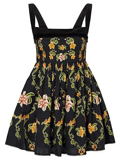 Agua Bendita Floral Cotton Mini Dress - Multicolor