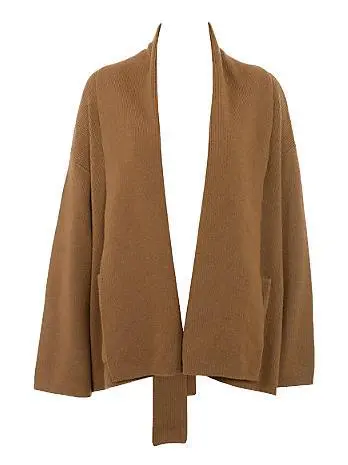 House Of Cb Madison Relaxed-fit Wool Cardigan - Camel