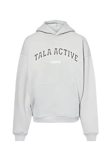 TALA Relaxed-fit Embroidered-logo Cotton-blend Hoodie - Sage
