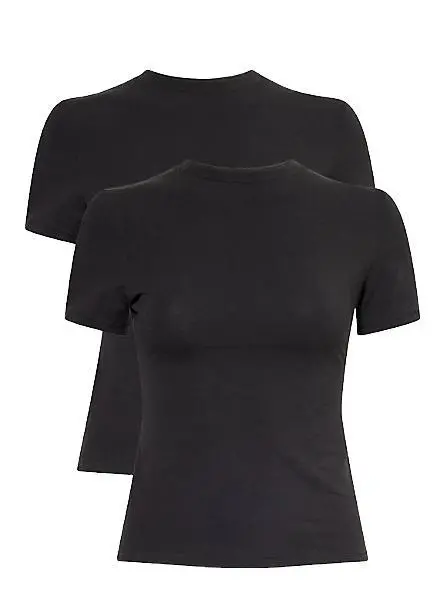 SKIMS Pack-of-two Stretch-cotton T-shirt - Soot