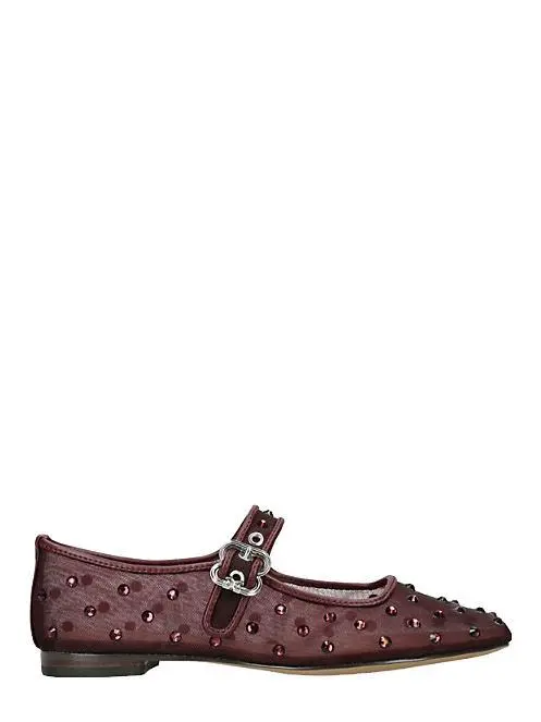 Sam Edelman Michaela Shine Mesh Mary-jane Flats - Red