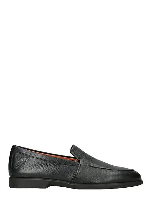 Santoni Malibu Leather Loafers - Black