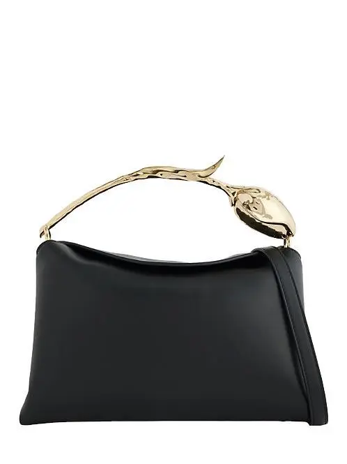Erdem Bloom Medium Leather Top Handle Bag - Black