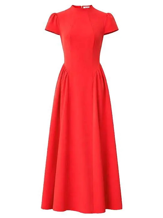 RO&ZO Mariam Cap-sleeve Maxi Dress - Red