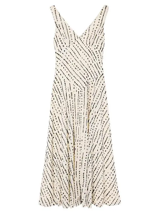 Whistles Abstract-pattern V-neck Chiffon Maxi Dress - Multi-coloured