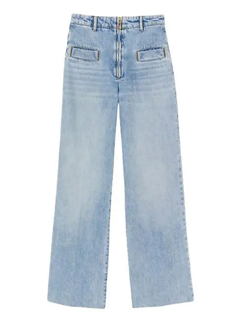 Sandro Oslo High-rise Wide-leg Jeans - Bleus