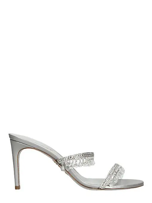Rene Caovilla Chandelier Jewel-embellished Heeled Sandals - Grey