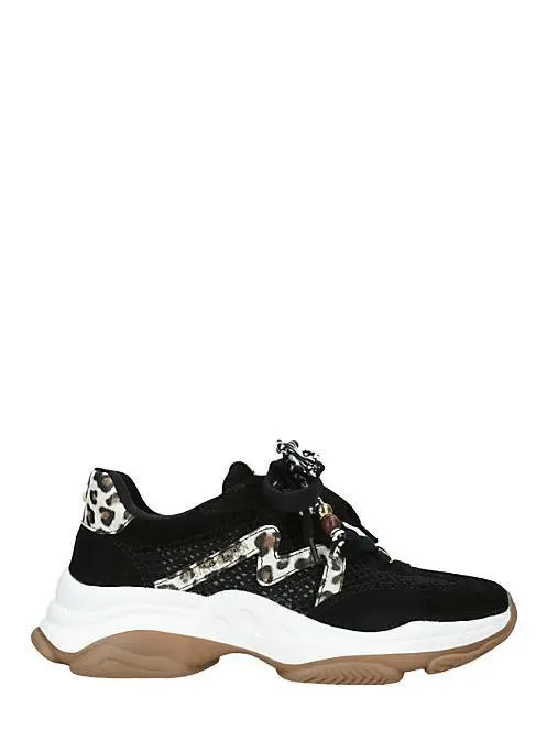Steve Madden Maxfield Suede And Mesh Trainers - Black