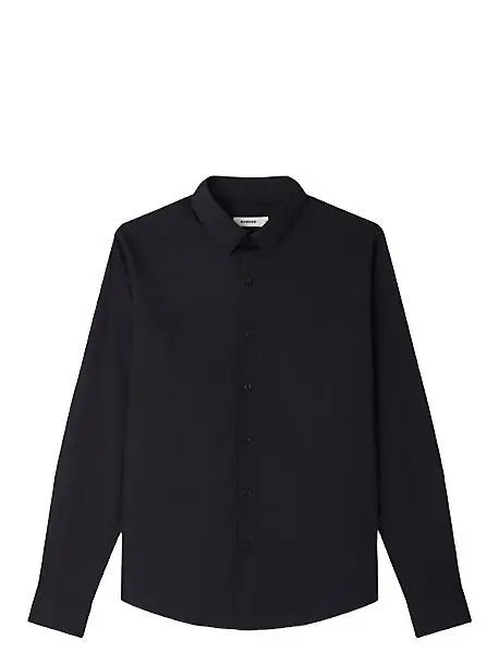Sandro Classic Long-sleeve Cotton-blend Shirt - Black