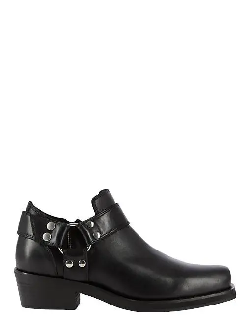 The Kooples Hardware-embellished Heeled Leather Ankle Boots - Black