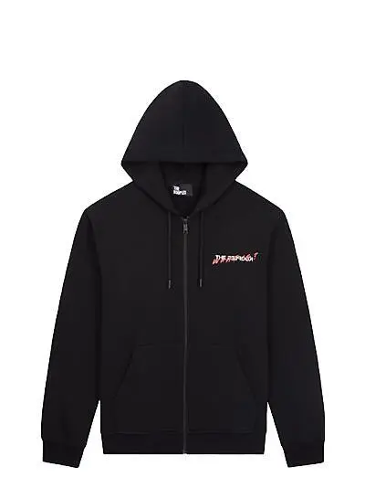 The Kooples Logo-print Zip-up Cotton Hoodie - Black
