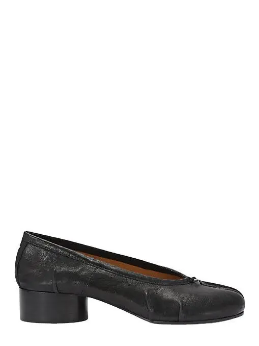 MAISON MARGIELA Tabi Ballerina Leather Heeled Shoes - Black