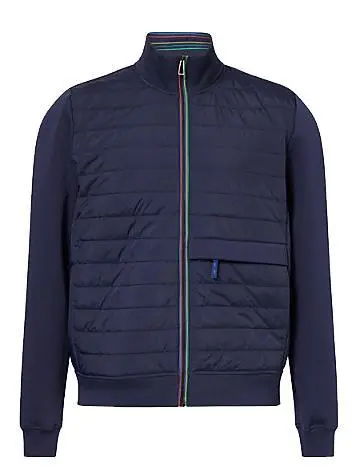 Paul Smith Mix Media Contrast Shell Jacket - Blue