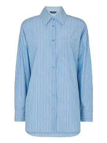 Whistles Striped Cotton Oversized Fit Shirt - Multi-coloured