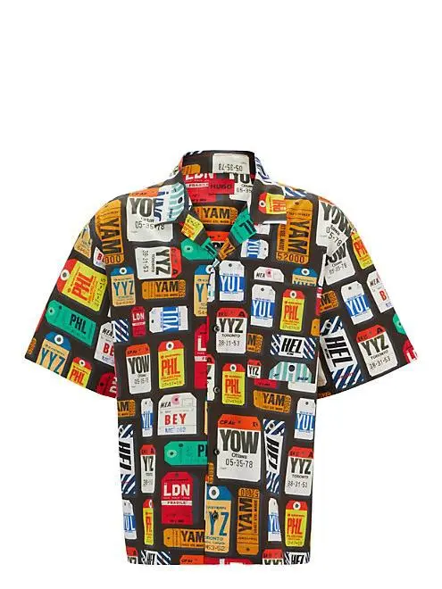 Hugo Logo-print Short-sleeve Cotton Shirt - Open Pink