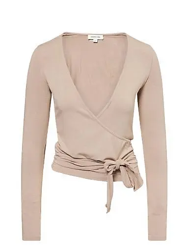 SISTERLY TRIBE Soft Ballet Wrap Top - Clay