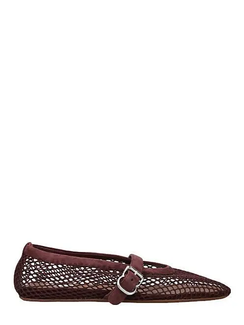 Alaïa Ballerina Mesh Faux-leather Ballet Flats - Wine