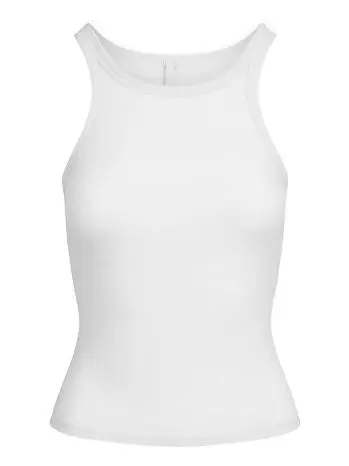 SKIMS Sheer Ribbed Cotton-blend Tank Top - Snow
